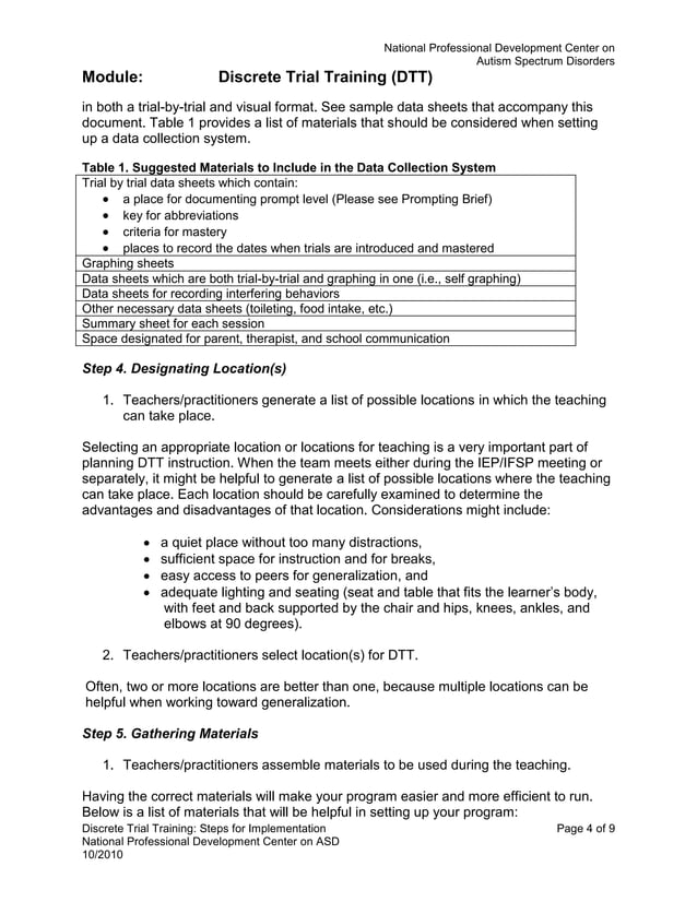 Tahapan pelaksanaan discrete trial teaching | PDF | Free Download