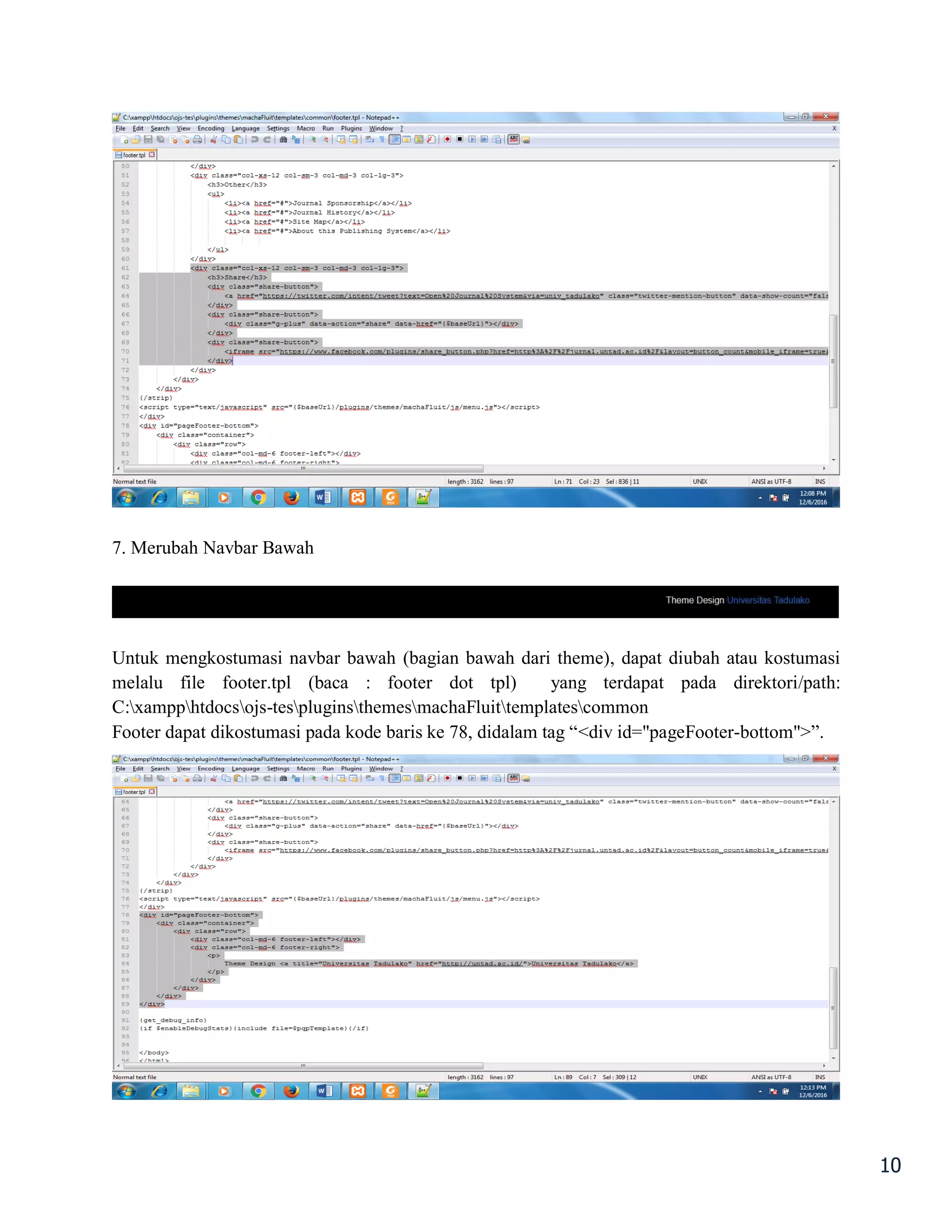 Tahapan kustomisasi theme untuk ojs | PDF