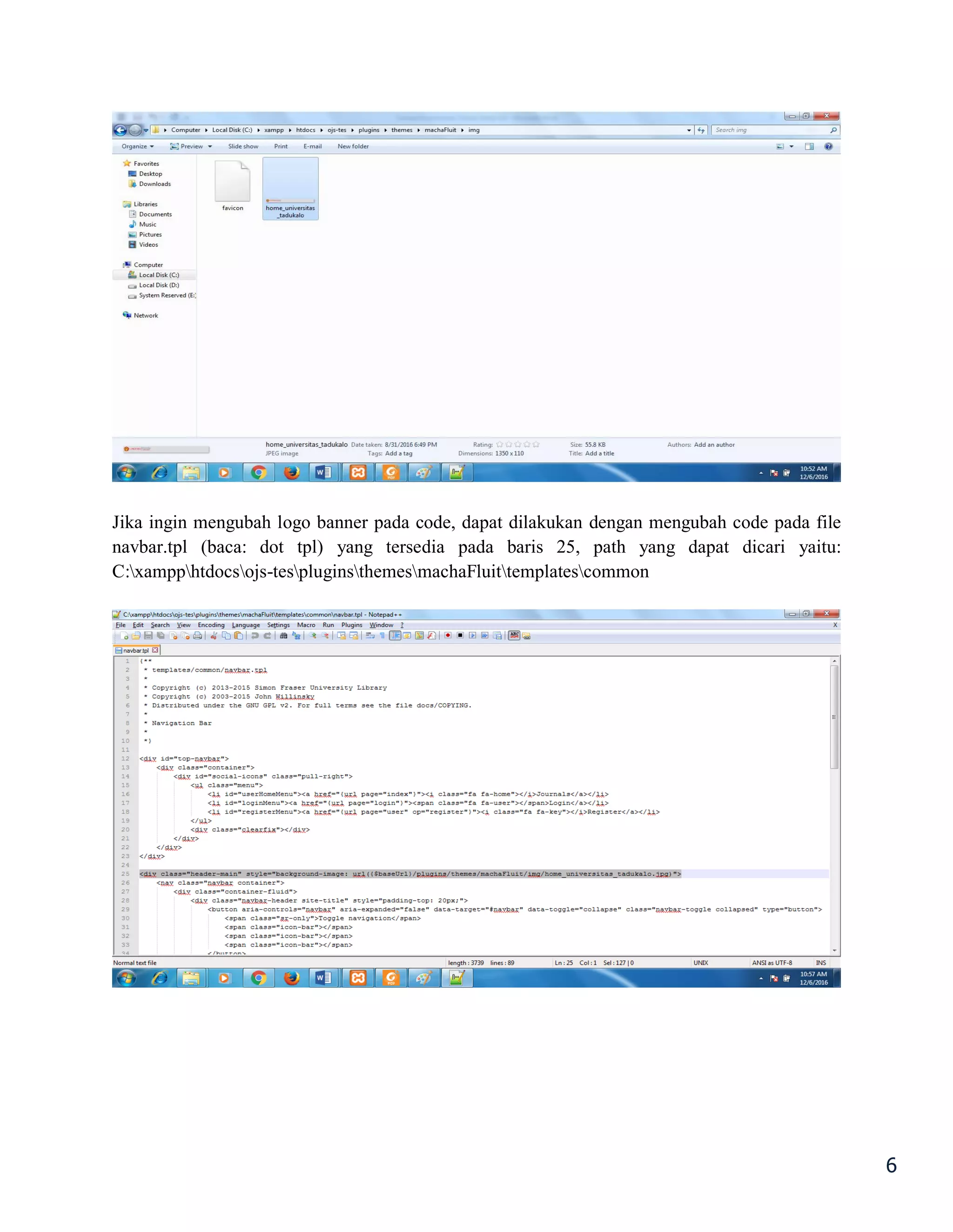 Tahapan kustomisasi theme untuk ojs | PDF