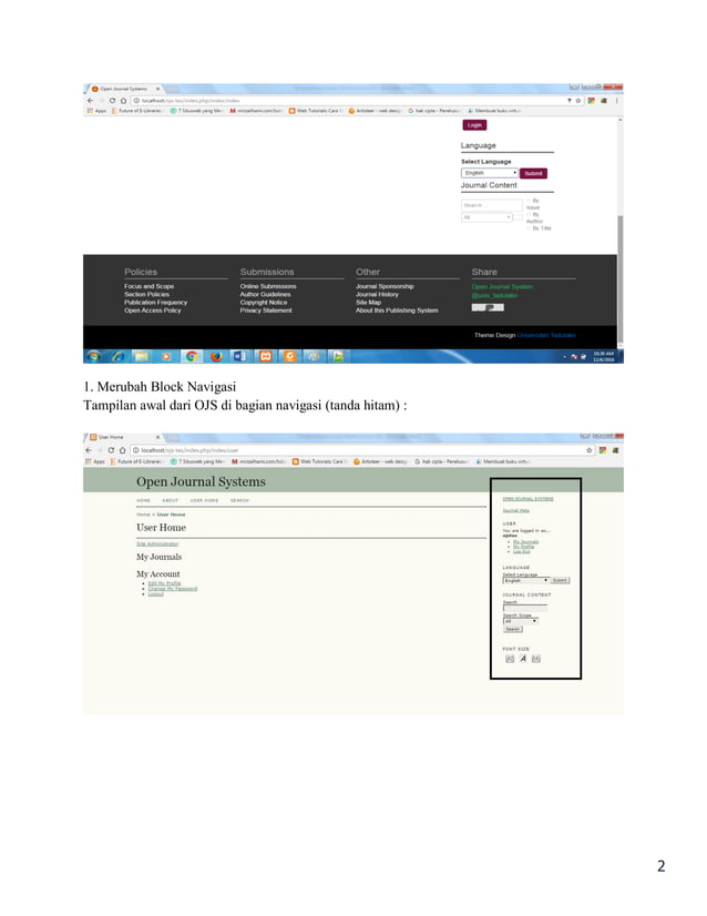 Tahapan kustomisasi theme untuk ojs | PDF