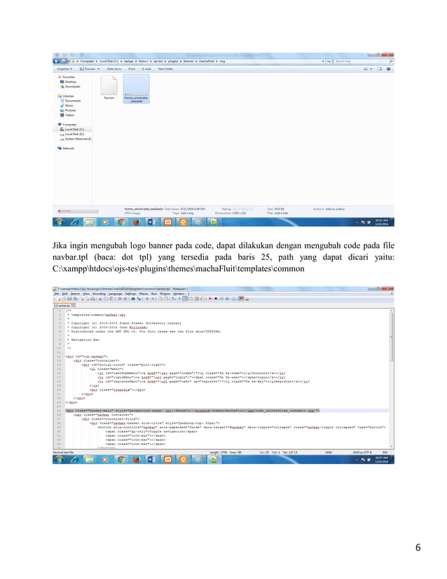 Tahapan kustomisasi theme untuk ojs | PDF