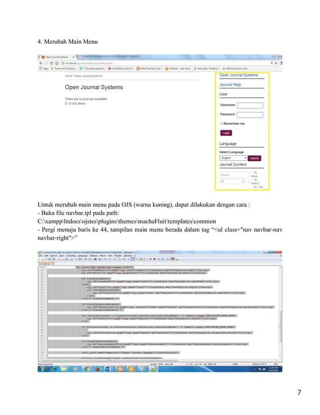 Tahapan kustomisasi theme untuk ojs | PDF