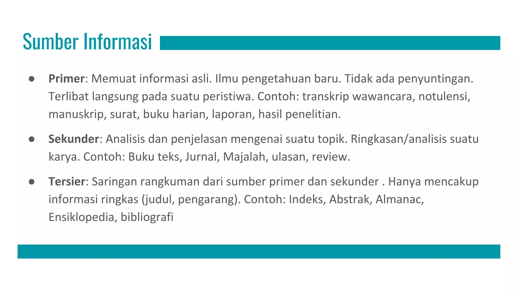 Tahapan literasi informasi 7 pilars & teknik penelusuran | PDF