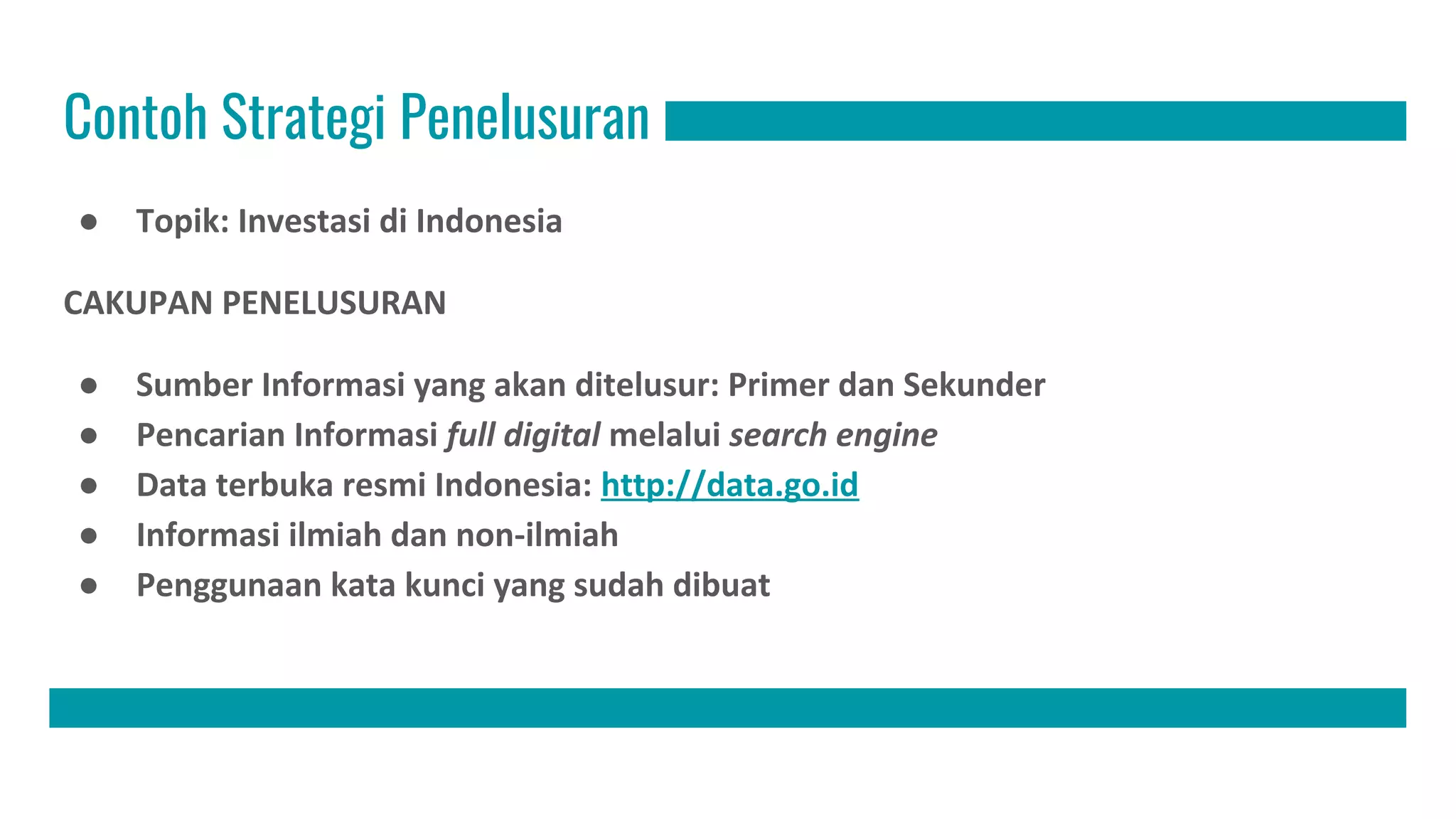 Tahapan literasi informasi 7 pilars & teknik penelusuran | PDF