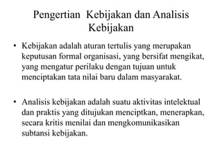 TAHAPAN PEMBUATAN KEBIJAKAN | PPTX