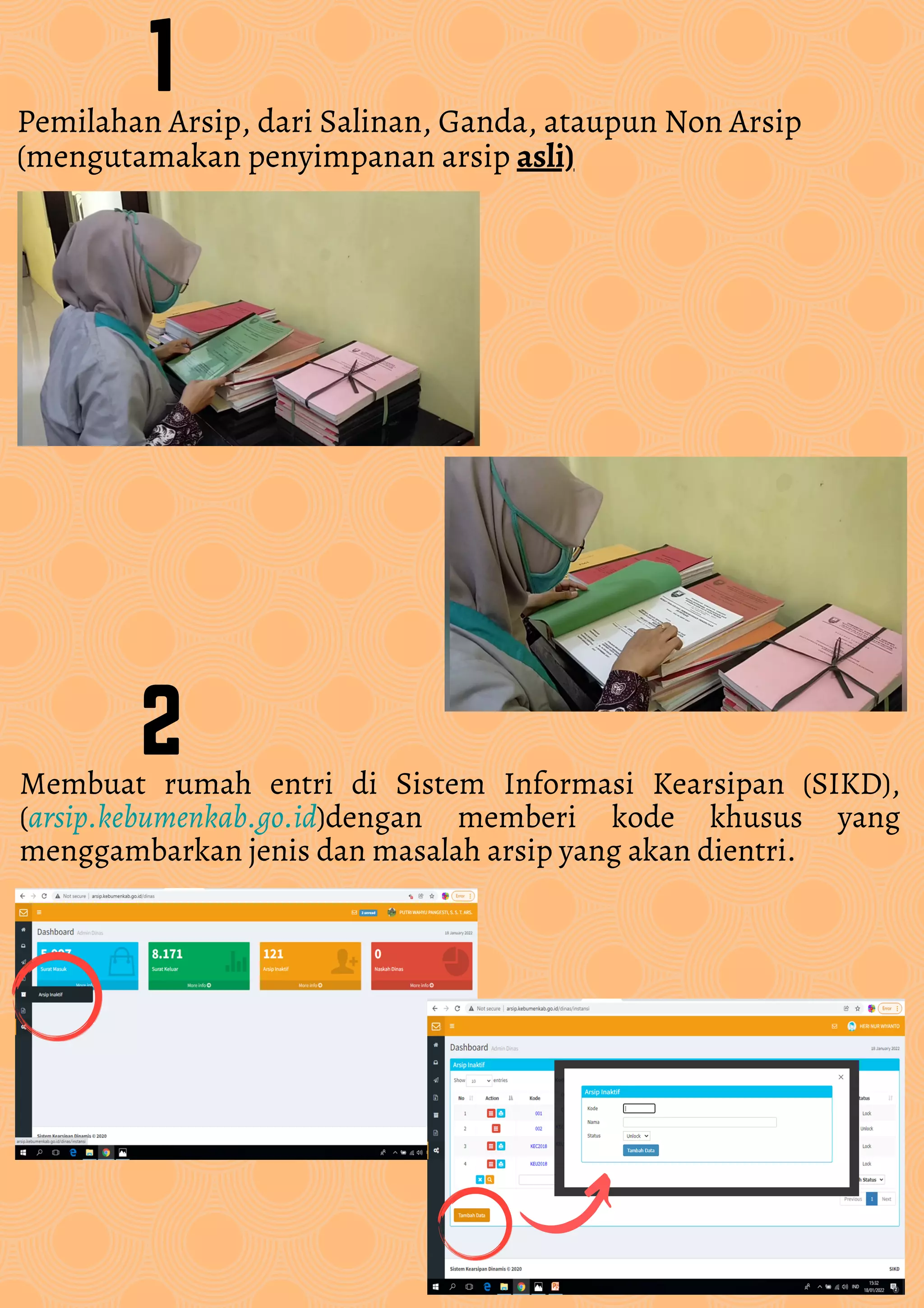 TAHAPAN PENGELOLAAN ARSIP INAKTIF KABUPATEN KEBUMEN | PDF