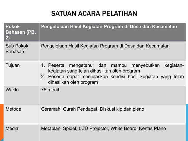 Tahapan penyusunan desain pelatihan | PPTX