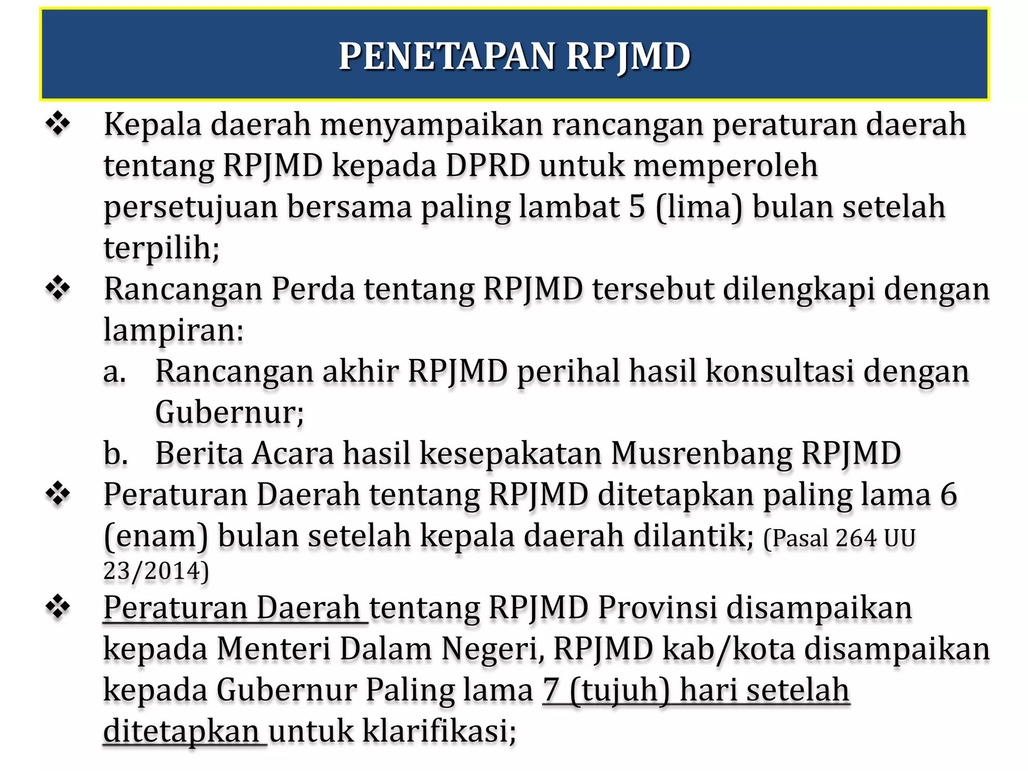 Tahapan penyusunan rpjmd (19 7-17) | PPTX