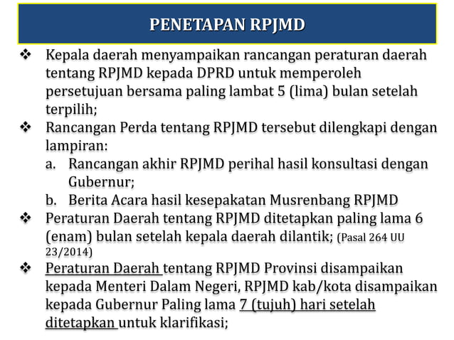 Tahapan penyusunan rpjmd (19 7-17) | PPTX