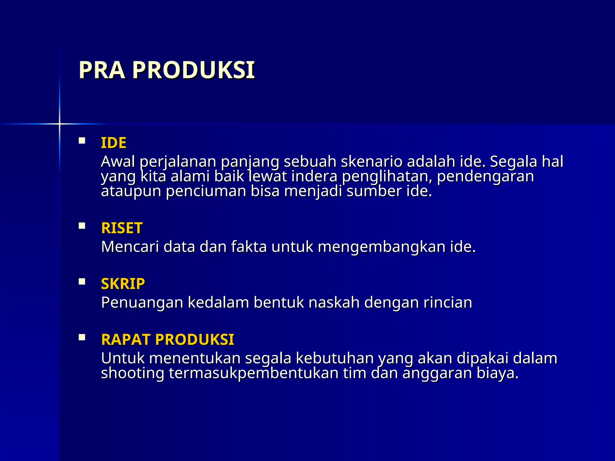 Tahapan Proses Produksi Film DI iNDOENSIA | PPT