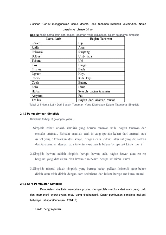 Tahapan simplisia | DOCX