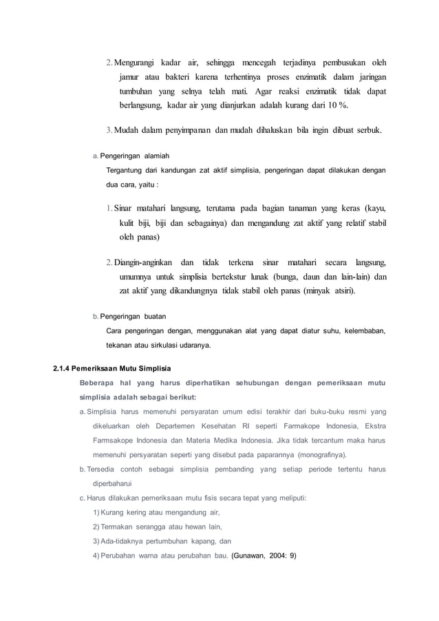 Tahapan simplisia | DOCX