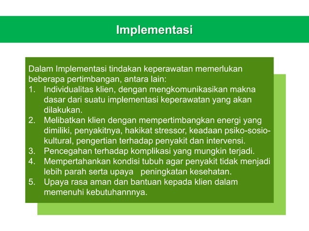 Proses Keperawatan: Tahap implementasi | PPTX