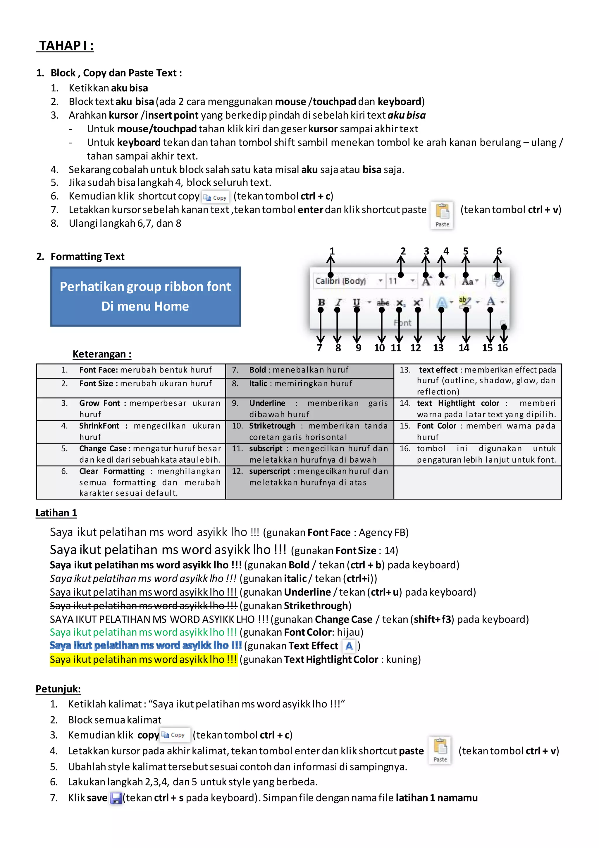 Tahap 1 ms word 2010 | DOCX