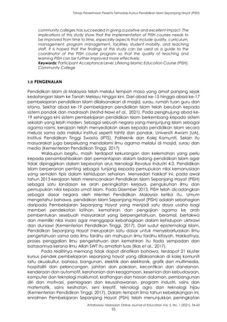 Tahap penerimaan peserta terhadap kursus pendidikan islam sepanjang ...