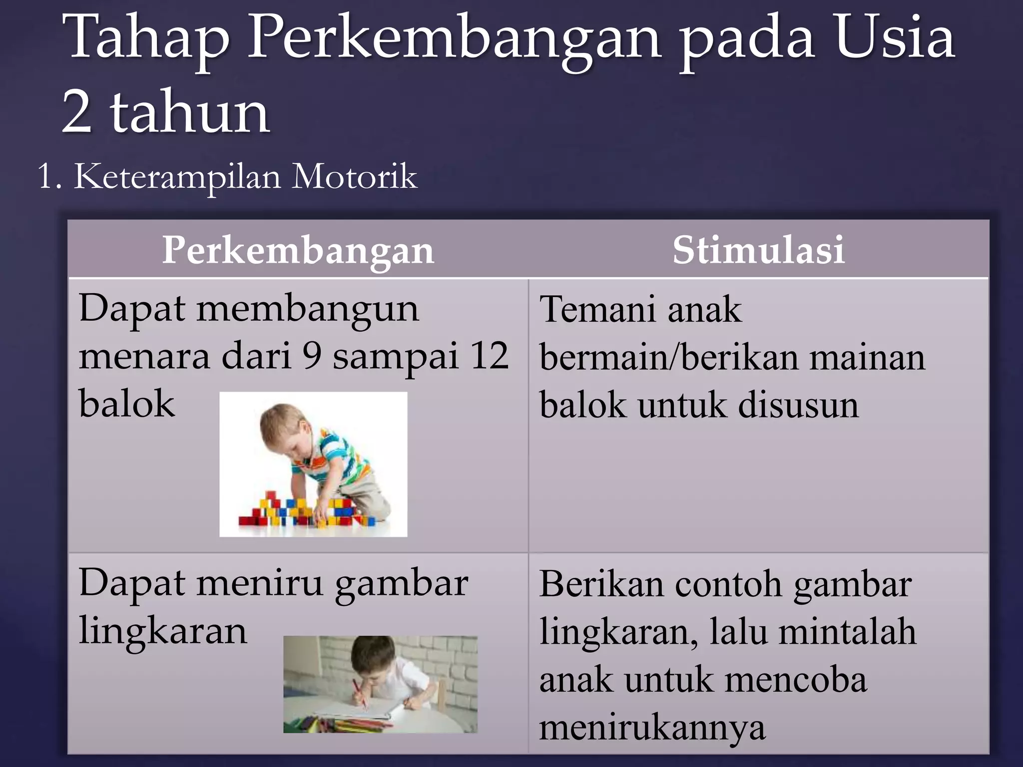 Tahap perkembangan dan stimulasi pada anak usia 1- 2 tahun | PPT