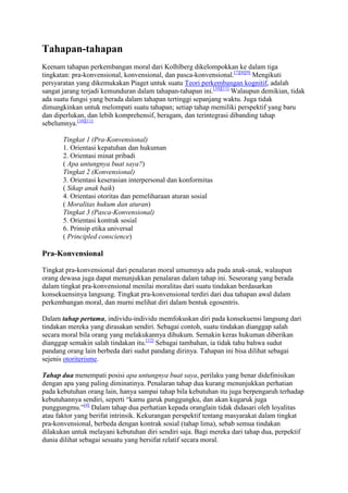 Tahap perkembangan moral kohlberg | DOCX