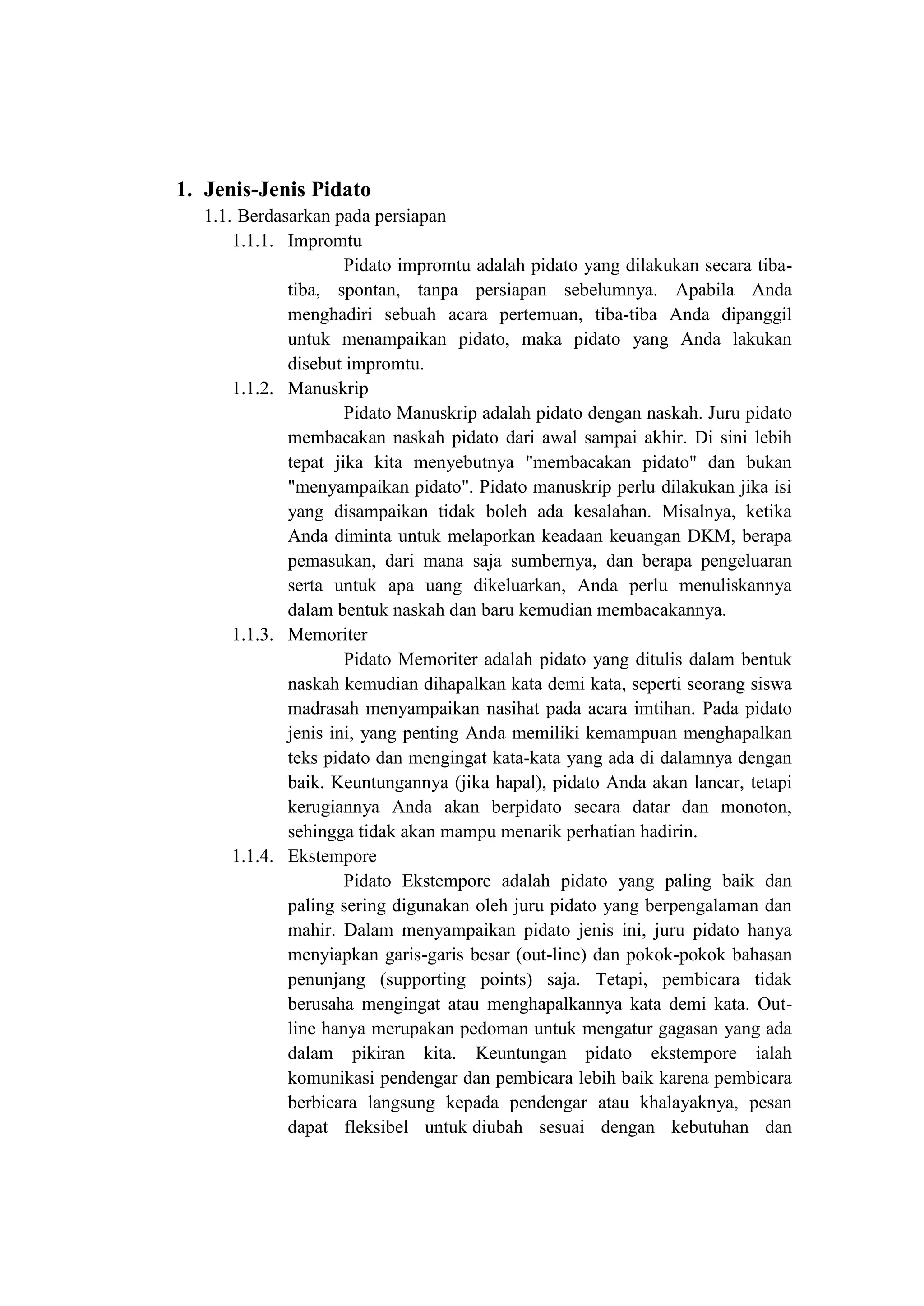 Tahap persiapan pidato | DOCX