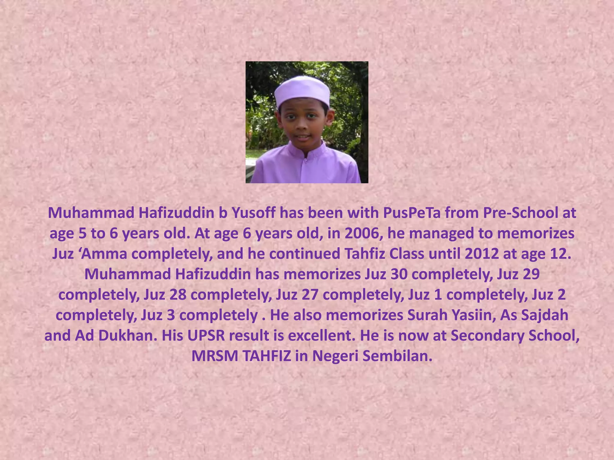 Tahfiz class 2012 | PPTX