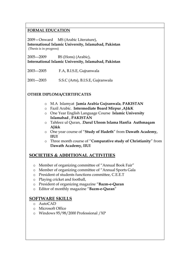 Tahir resume - | PDF