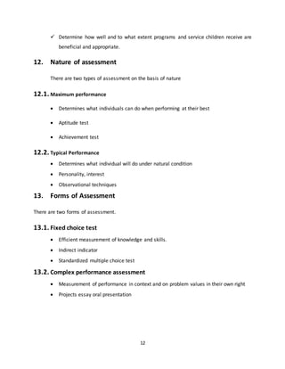 measurement assessment and evaluation | DOCX