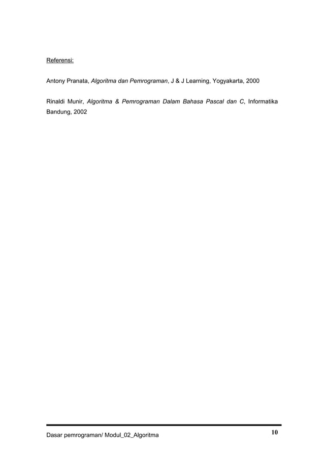 Dasar Pemrograman : Algoritma Pemrograman Pertemuan 2 | PDF