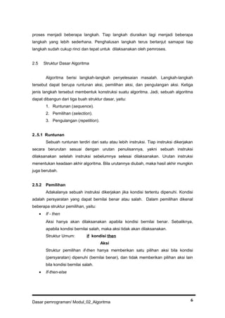 Dasar Pemrograman : Algoritma Pemrograman Pertemuan 2 | PDF