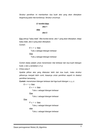Dasar Pemrograman : Algoritma Pemrograman Pertemuan 2 | PDF