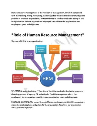 Functions Of Hrm Department