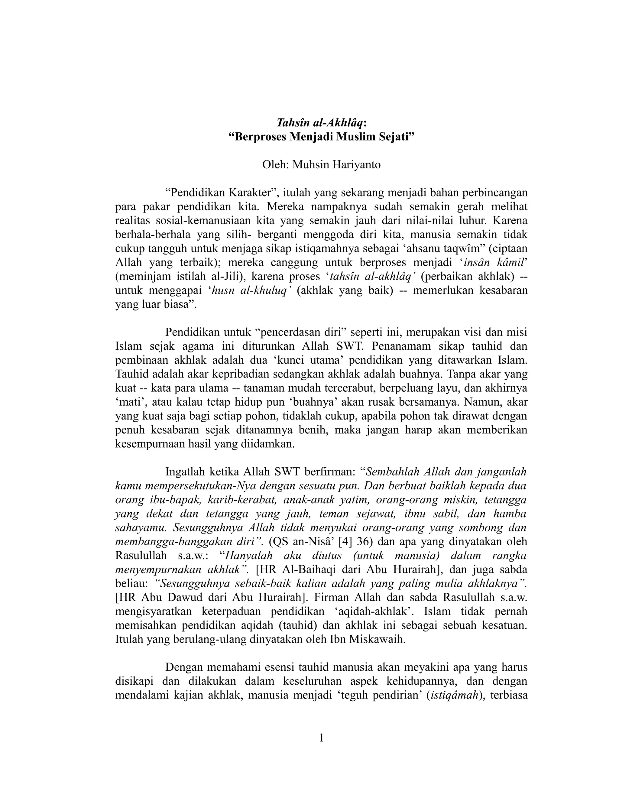 Tahsinul akhlaq 01 | RTF