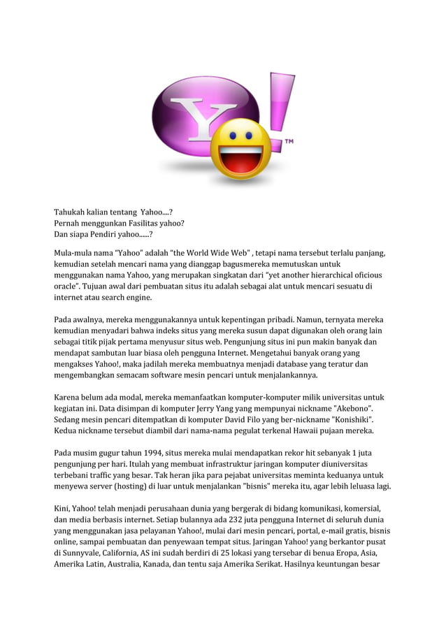 Tahukah kalian tentang yahoo | PDF