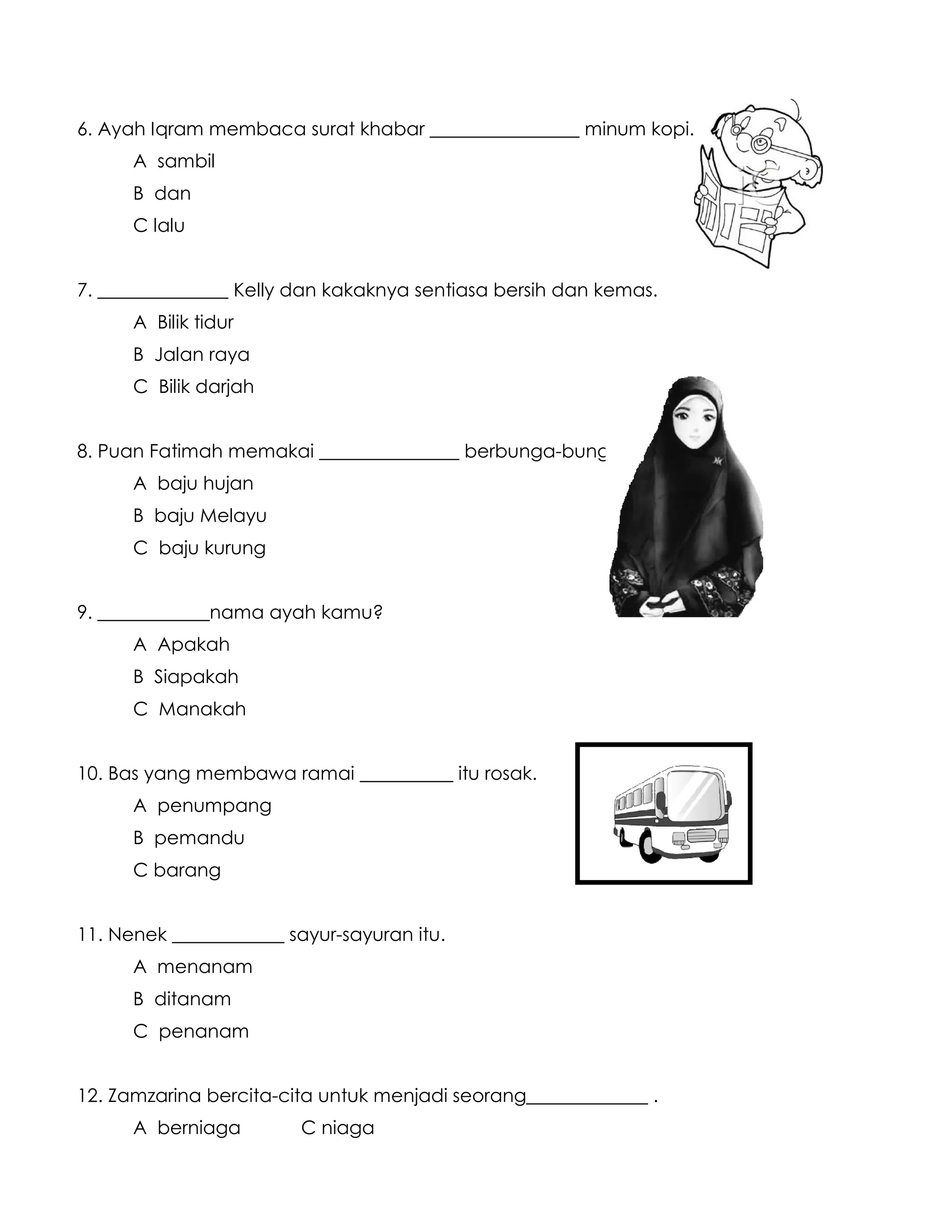 Tahun 1 (bahasa malaysia) Ujian | PDF