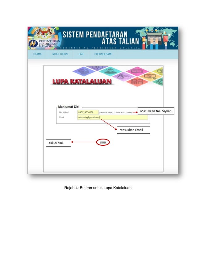 Sistem Pendaftaran Atas Talian Tahun 1 | PDF