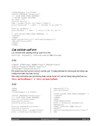 Tai Lieu Javascript | PDF
