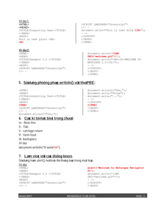 Tai Lieu Javascript | PDF