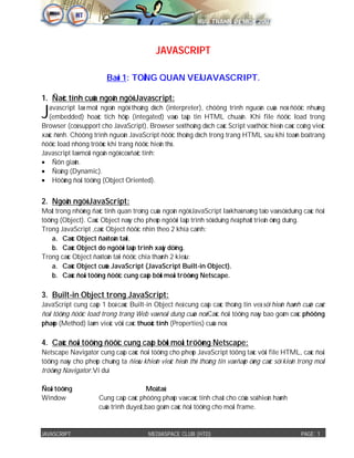 Tai Lieu Javascript | PDF