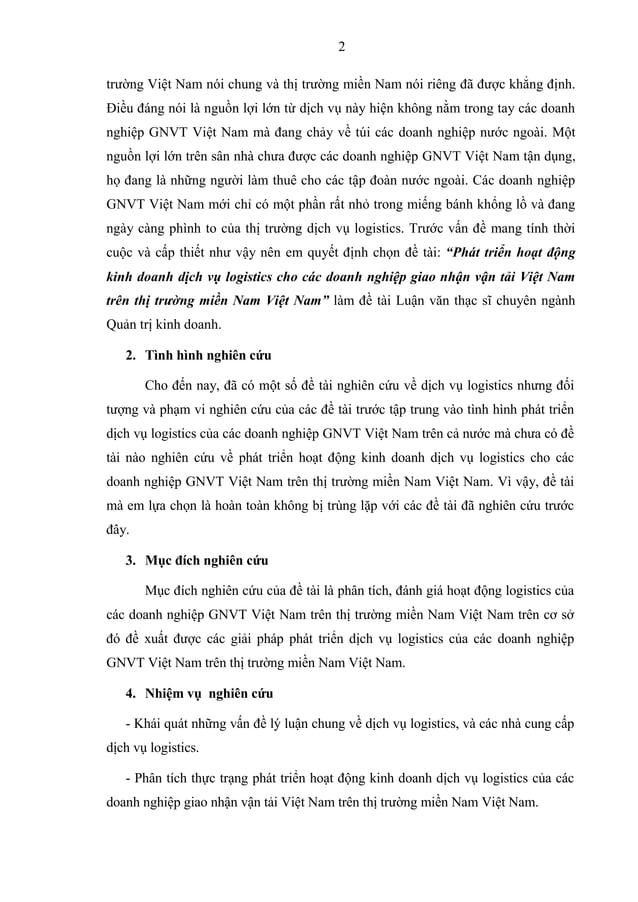 Luận văn: Phát triển dịch vụ logistics cho các doanh nghiệp vận tải | PDF