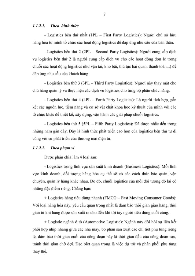 Luận văn: Phát triển dịch vụ logistics cho các doanh nghiệp vận tải | PDF