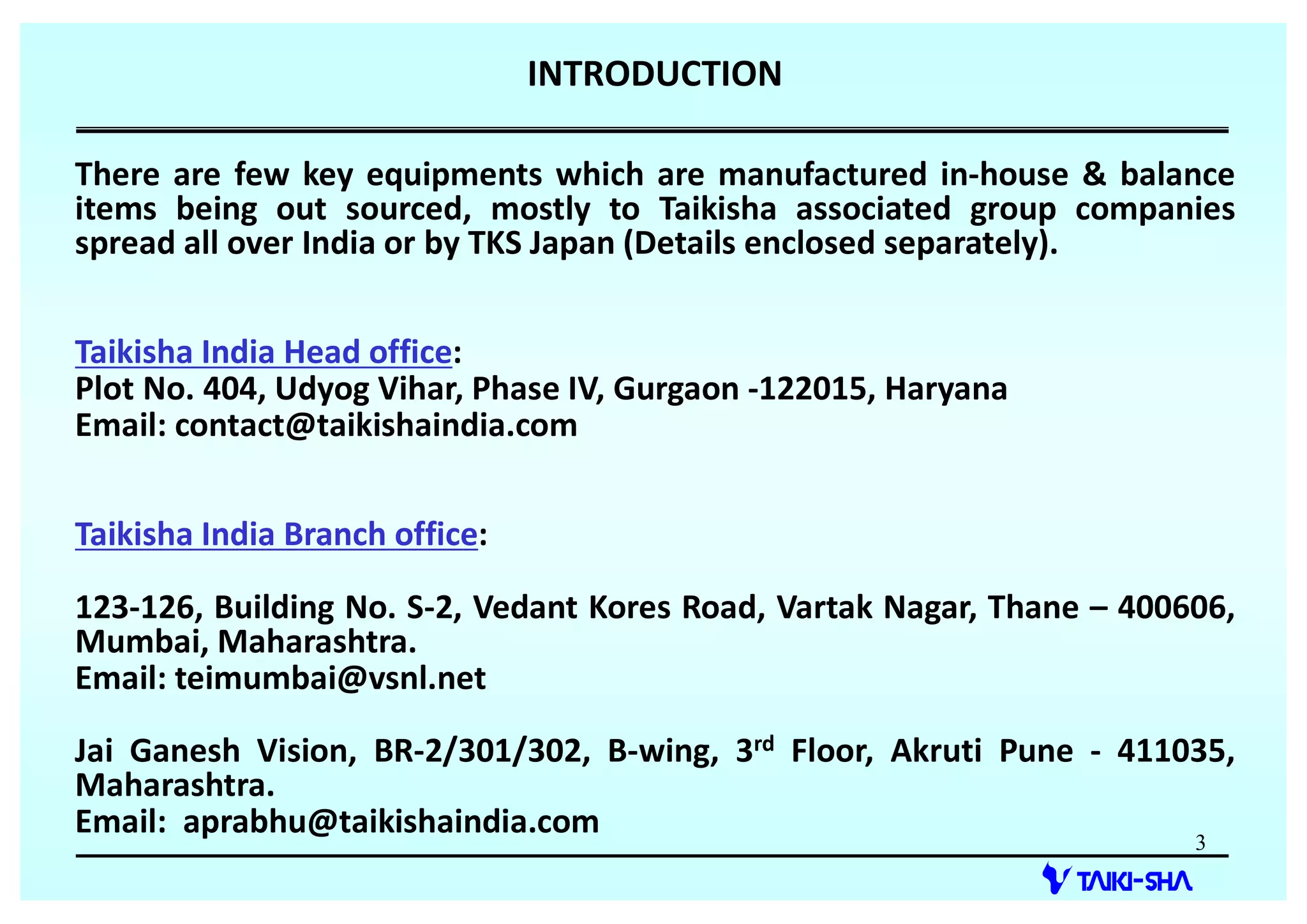 Taikisha Engineering India Limited, Gurgaon, Painting Plants And Equipment | PDF