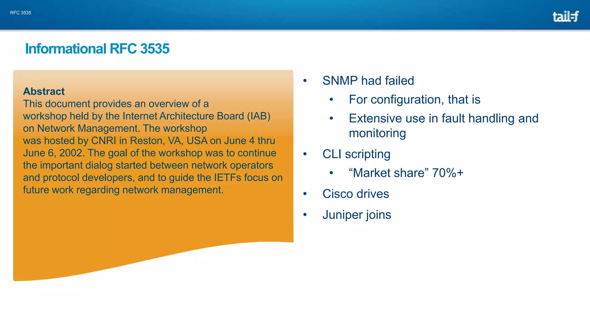Tail-f - Why NETCONF | PPTX