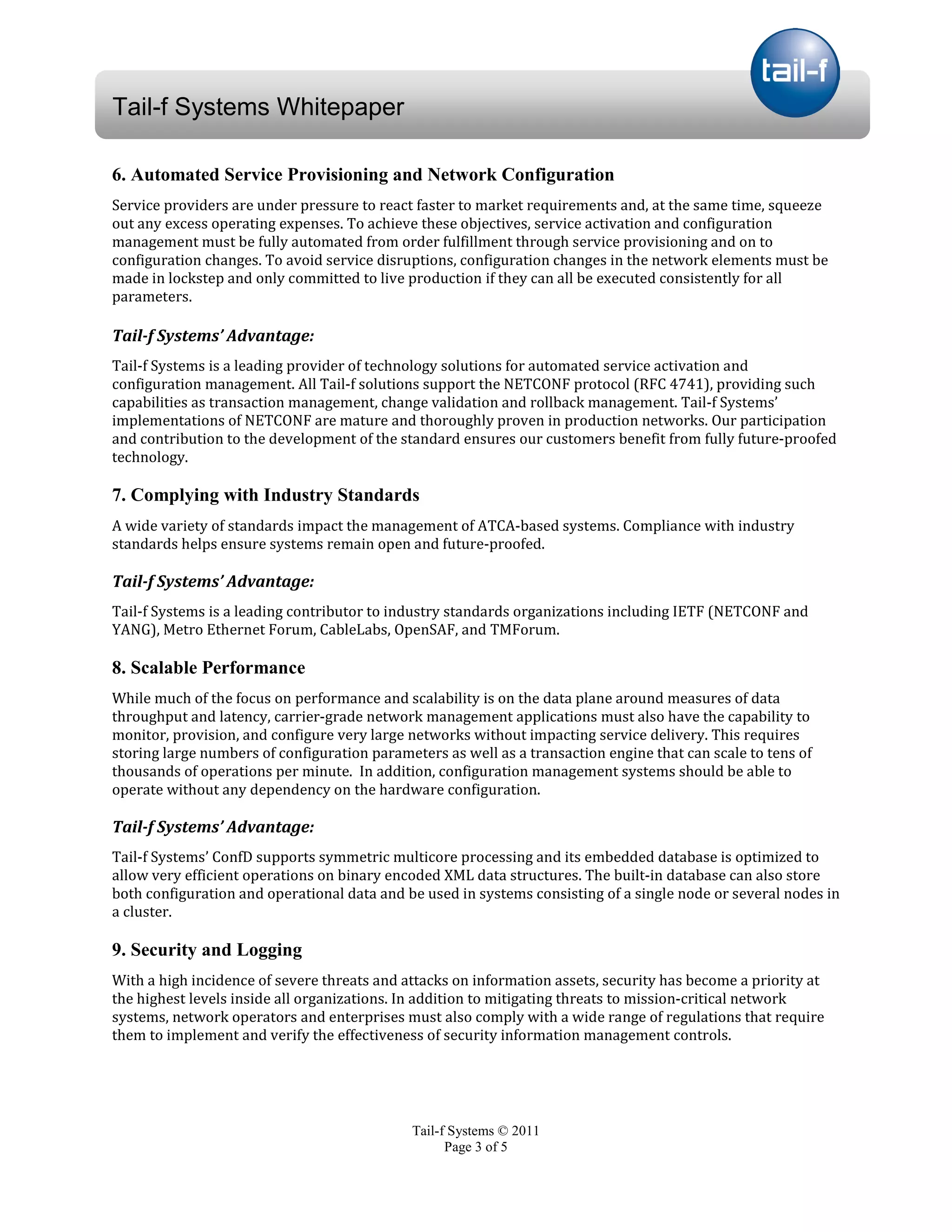 Tail f Systems Whitepaper - Top Ten Management Issues for ATCA | PDF