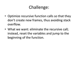 TCO in Python via bytecode manipulation. | PPT