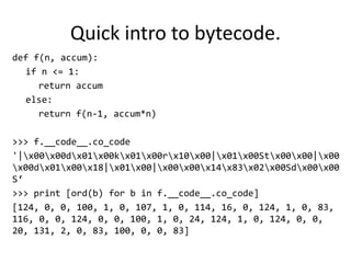 TCO in Python via bytecode manipulation. | PPT