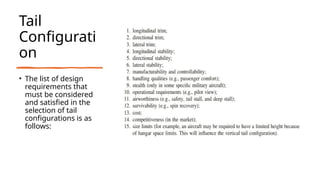 TAIL DESIGN AND ITS CONFIGURATION TYPES | PPTX