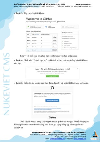 Hướng dẫn cài đặt & sử dụng git, github | PDF