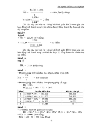 Bài tập tài chính doanh nghiệp | PDF