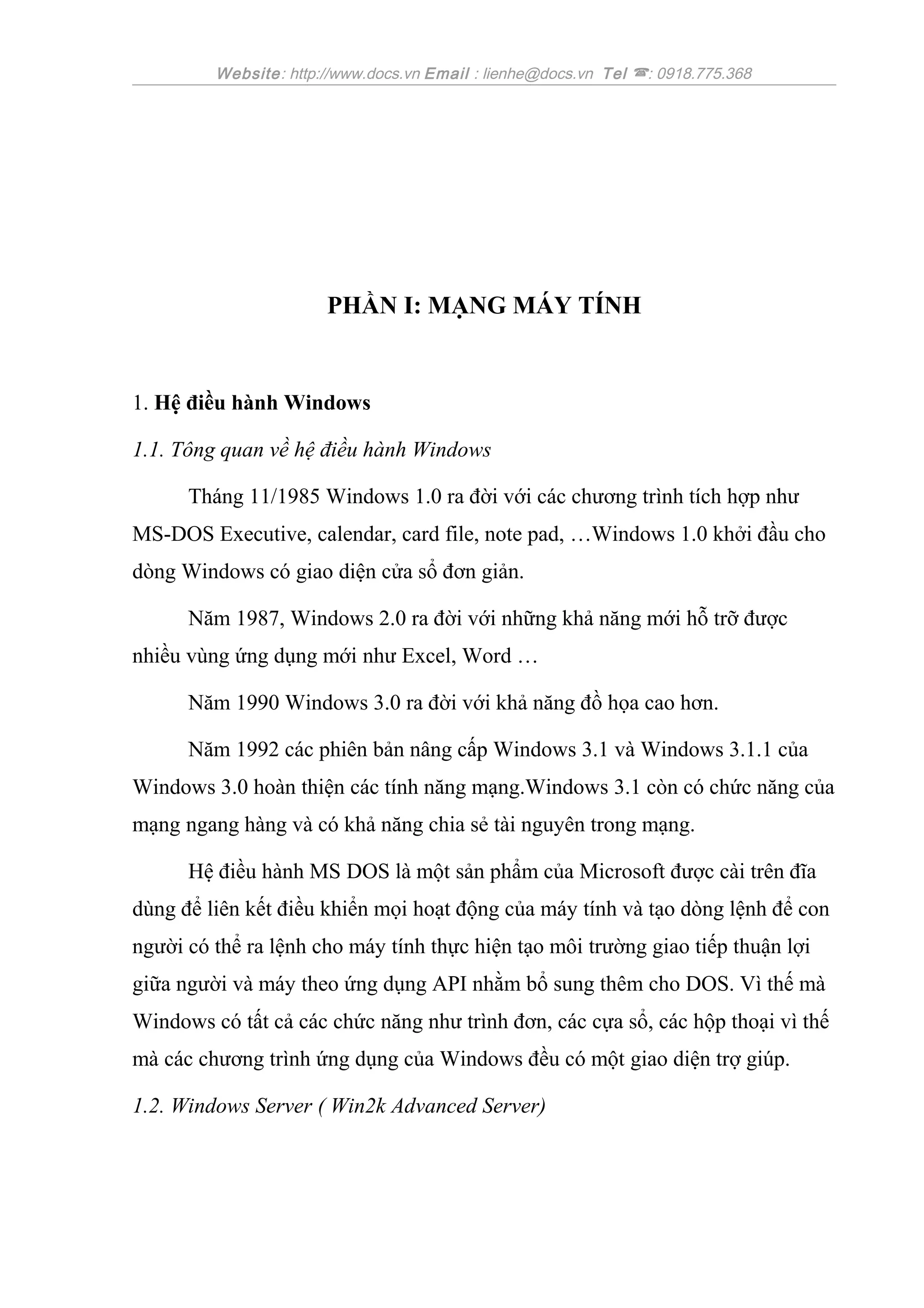 Tailieu.vncty.com bao cao mang may tinh va internet | DOC