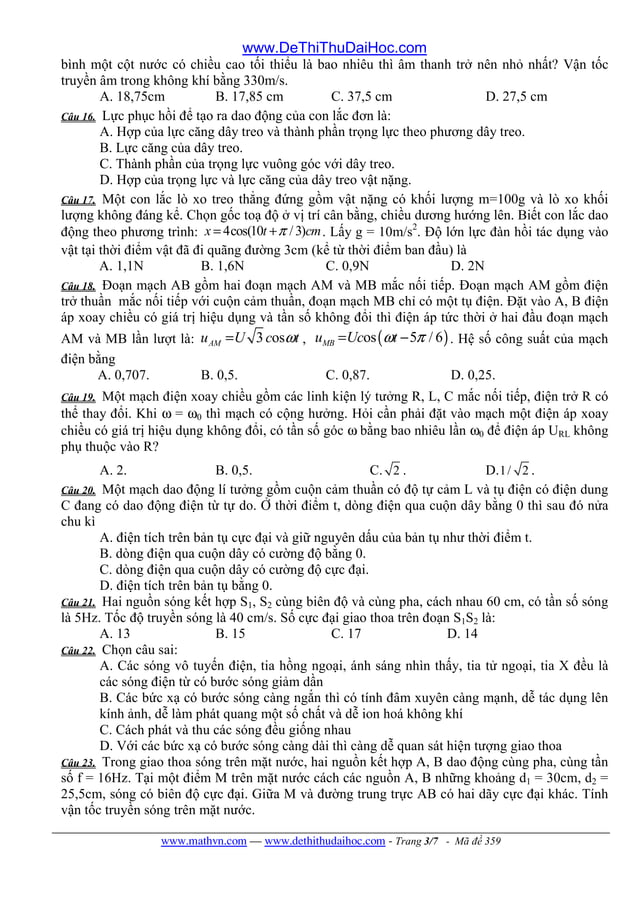 Tailieu.vncty.com de thi thu chuyen nguyen trai - hai duong | PDF