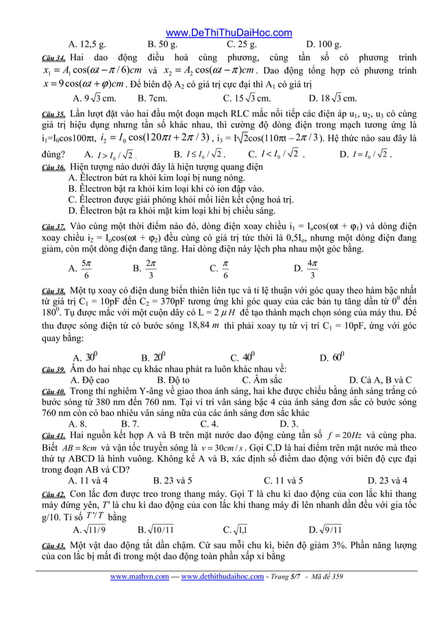 Tailieu.vncty.com de thi thu chuyen nguyen trai - hai duong | PDF