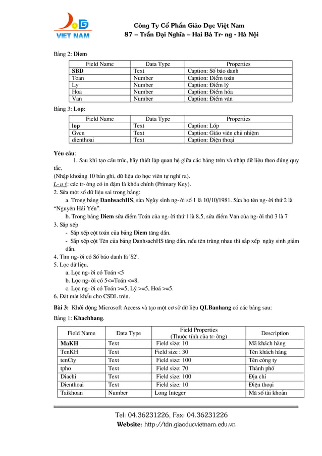 Tailieu.vncty.com lap trinh access 2008 | PDF